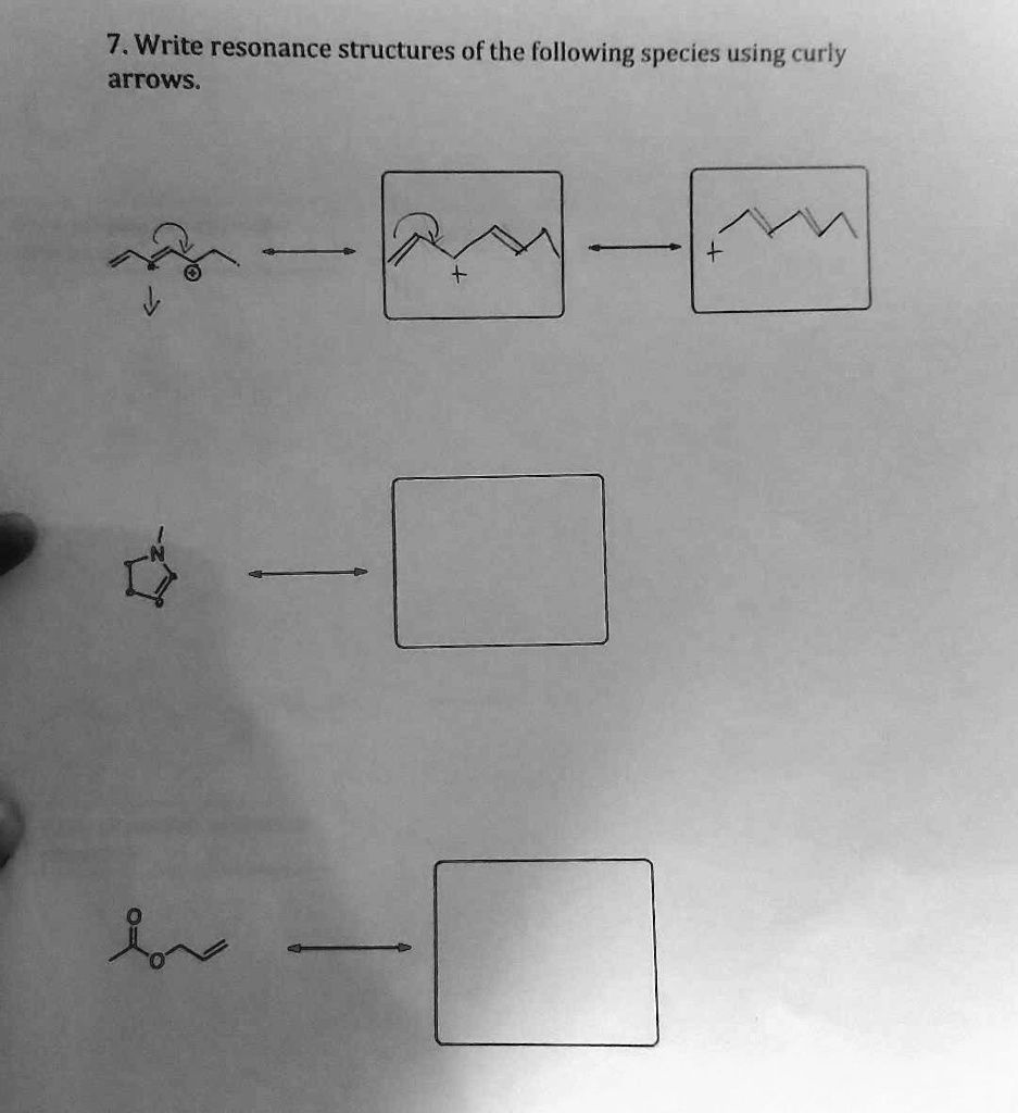 Solved 7 Write Resonance Structures Of The Following Species Using