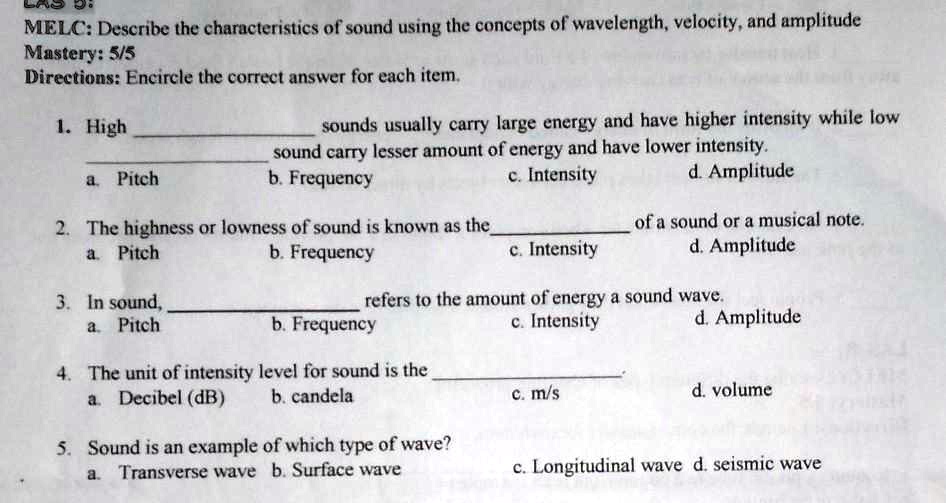 SOLVED: 'describe the characteristic of sound using the concept of ...