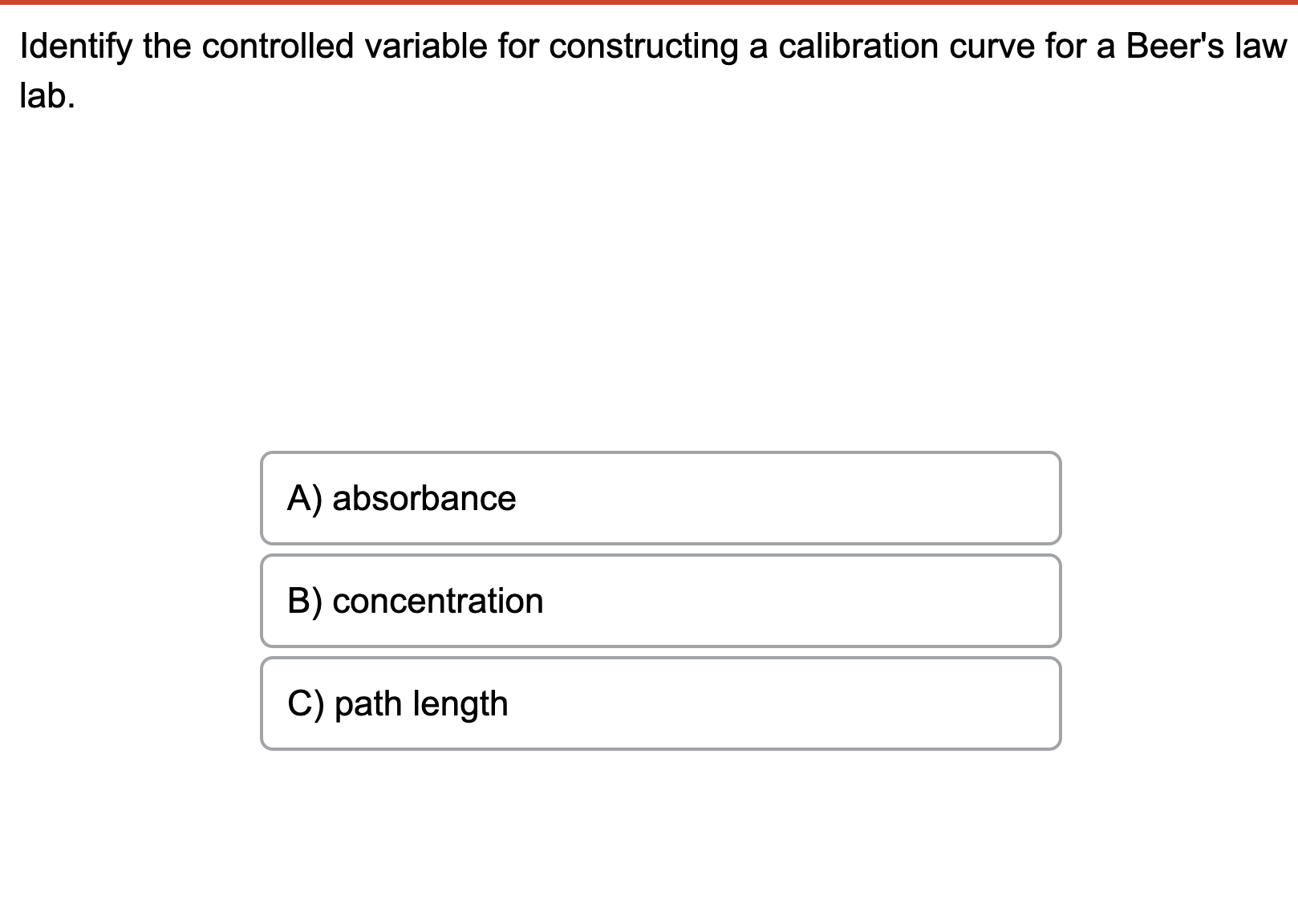Solved Identify The Controlled Variable For Constructing A Calibration