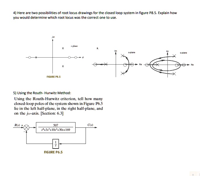 4) Here are two possibilities of root locus drawings for the closed loop system in figure P8.5 ...