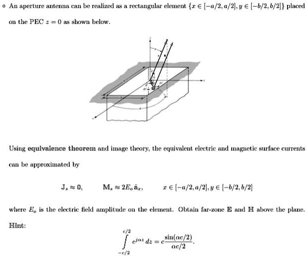 SOLVED: An aperture antenna can be realized as a rectangular element x ...