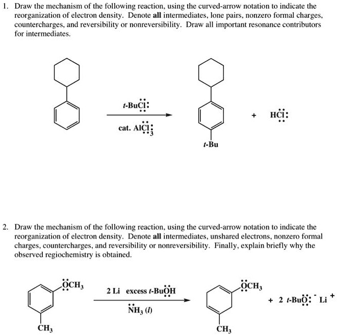SOLVED:Draw the mechanism of the following reaction, Using the curved-arrow notation t0 indicate ...