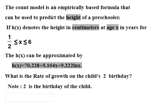 the count model is an empirically based formula that can be used to ...