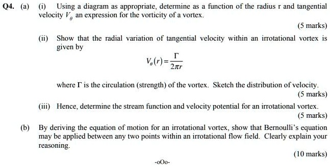 Q4. (a) (i) Using a diagram as appropriate, determine as a function of ...