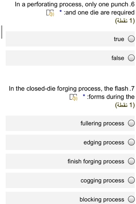 SOLVED: In a perforating process, only one punch and one die are ...