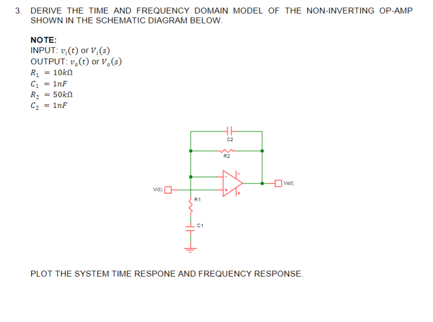 SOLVED: 3. DERIVE THE TIME AND FREQUENCY DOMAIN MODEL OF THE NON ...