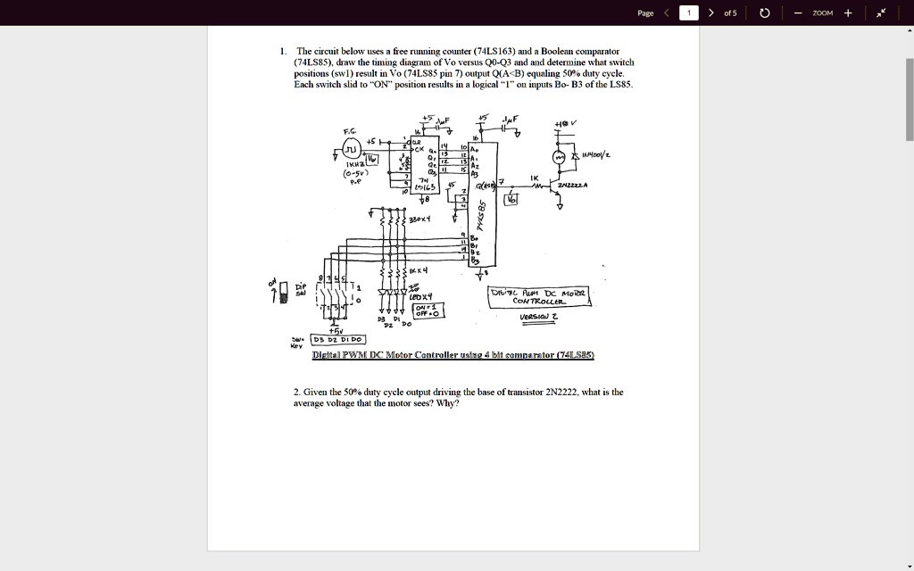 [GET ANSWER] 1. The circuit below uses a free running counter (74LS163 ...