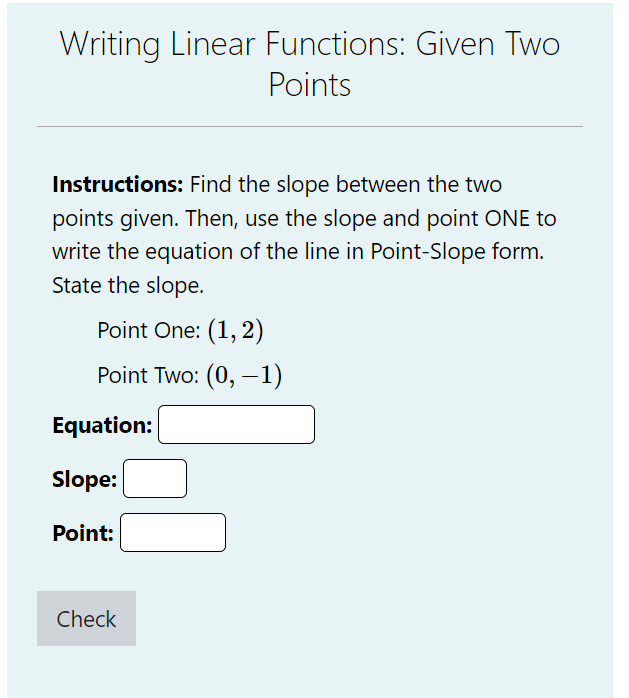 Writing A Linear Equation Given Two Points Tessshebaylo