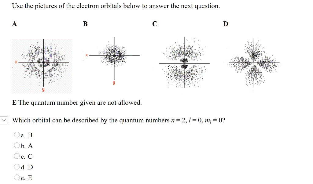 use the pictures of the electron orbitals below to answer the next ...