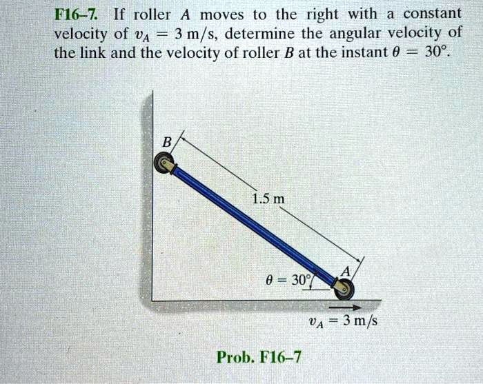 F16-7. If roller A moves to the right with a constant...