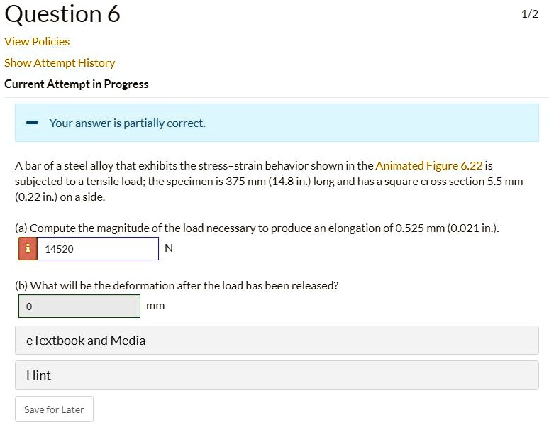 SOLVED: A bar of a steel alloy that exhibits the stress-strain behavior ...