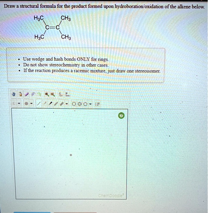 SOLVED: Draw structural formula for the product formed upon hydroboration/oxidation of the ...