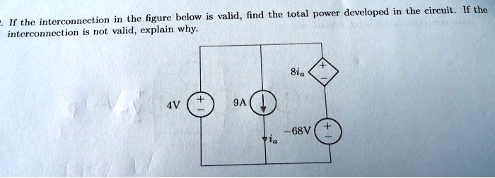 SOLVED: If the interconnection in the figure below is valid, find the ...