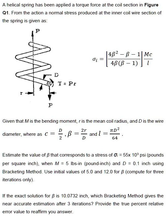 A helical spring has been applied a torque force at the coil section in ...