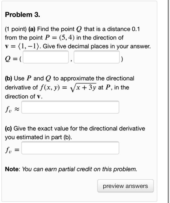 Problem 3 point a find the point q that is a distance 01...