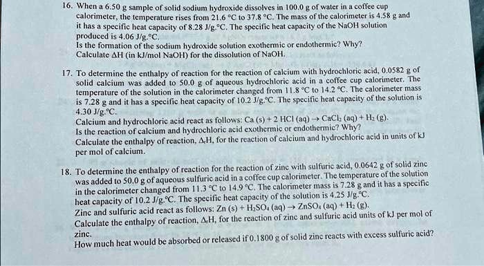SOLVED: Texts: 1. The heat of formation of the sodium hydroxide ...