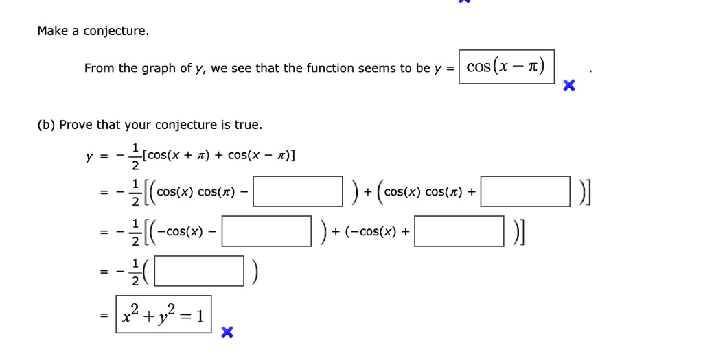 Make A Conjecture From The Graph Of Y We See That The Function Seems To Be Y Cosx T B Prove That