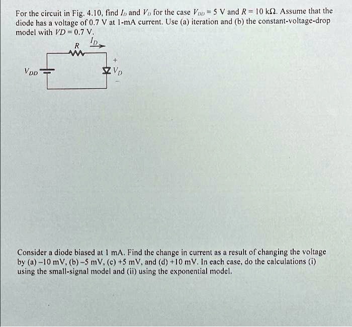 for the circuit in fig410find lo and vo for the case vpp5v and r10 kassume that the diode has a ...