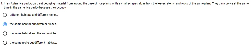 1. In an Asian rice paddy, carp eat decaying material from...