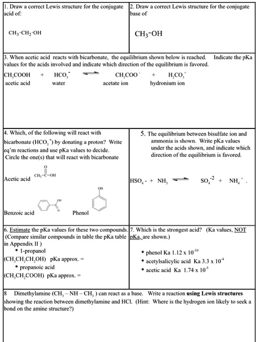 SOLVED: Draw correct Lewis structure for the conjugate acid of the base ...