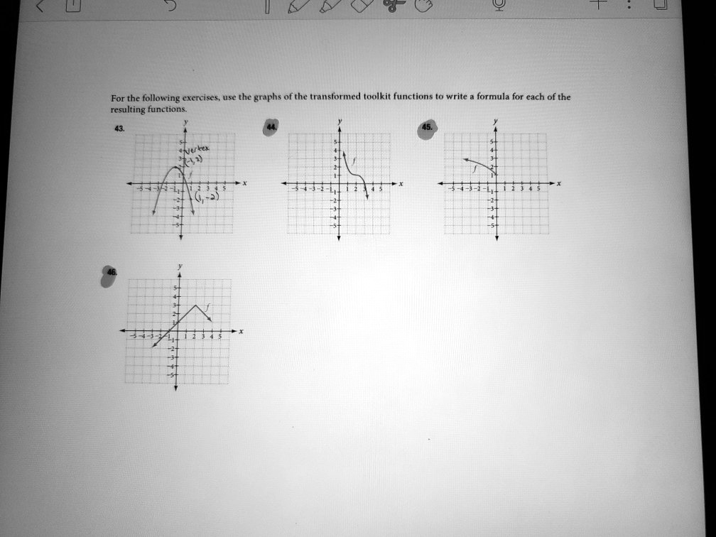 Solved For The Following Cxercises Use The Graphs Of The Transformed Toolkit Functions T0 Write 