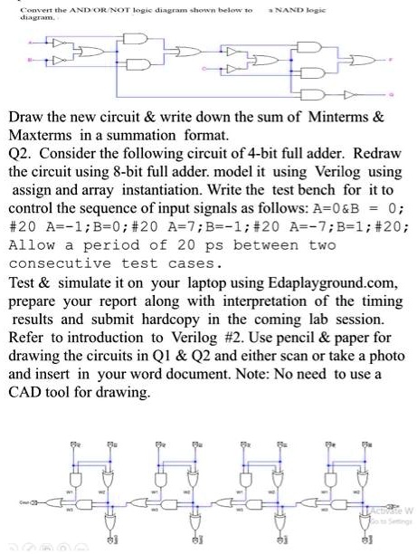 Convert the AND/OR NOT logic diagram shown below to a NAND logic ...