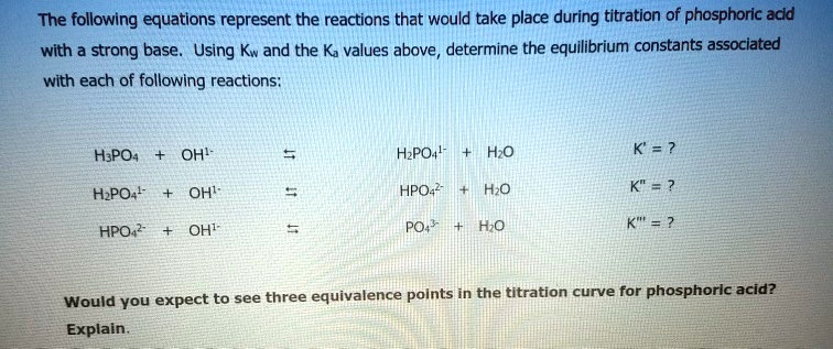 SOLVED: The following equations represent the reactions that would take ...