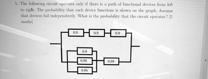 SOLVED: The following circuit operates only if there is a path of ...
