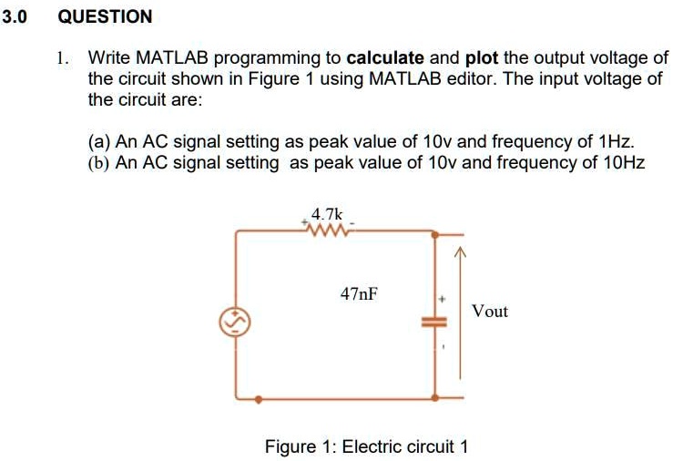 Solved Question 1 Write Matlab Programming To Calculate And Plot The Output Voltage Of The 5783