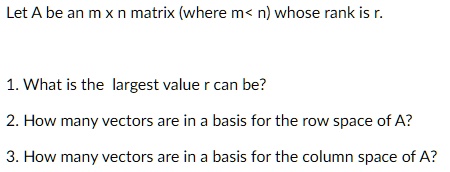SOLVED: Let A be an mxn matrix (where m