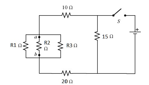 [GET ANSWER] 10 ? S + a 15 ? R1 ? R2 ? R3 ? b 20