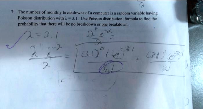 SOLVED: The number of monthly breakdowns of a computer is a random variable having a Poisson ...