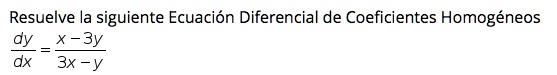Solve the differential equation with homogeneous coefficients.