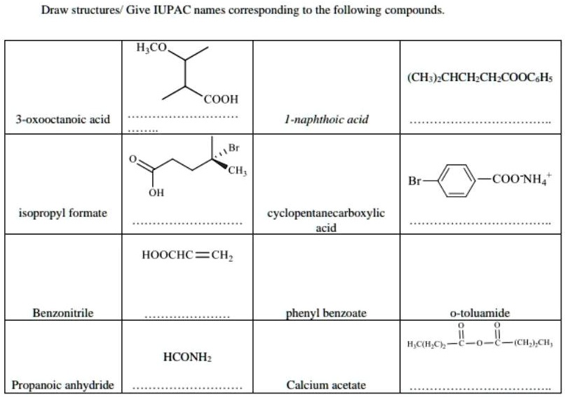 SOLVED: Draw structures/ Give IUPAC names corresponding to the following compounds. Tco (CHs ...