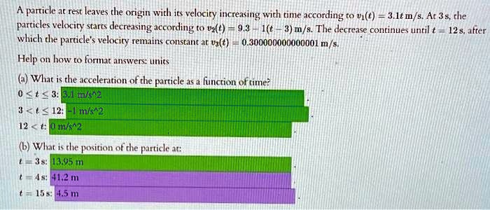 A particle at rest leaves the origin with its velocity increasing with ...