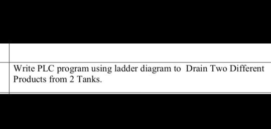 SOLVED: Write PLC program using ladder diagram to Drain Two Different ... SOLVED: Write PLC program using ladder diagram to Drain Two Different ...