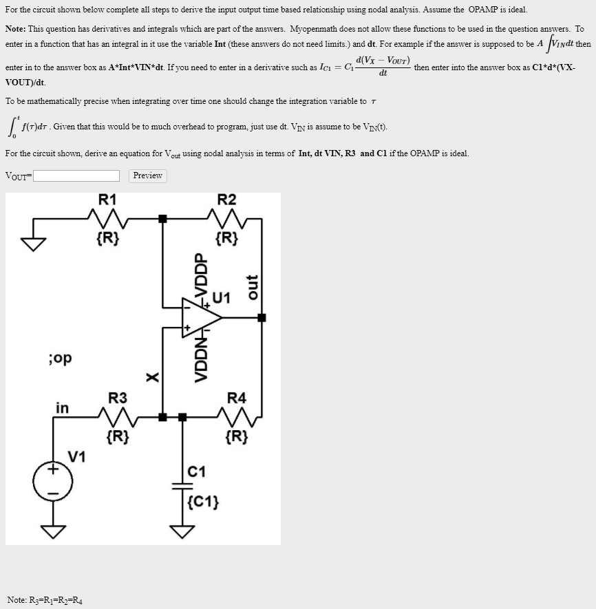 Solved For The Circuit Shown Below Complete All Steps To Derive The Input Output Time Based