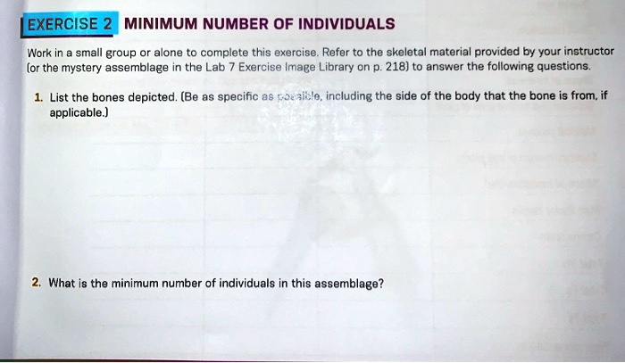 Exercise 2 minimum number of individuals work in small group...