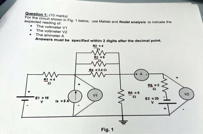 SOLVED: Question For the (10 marks) expected circuit shown in Fig ...