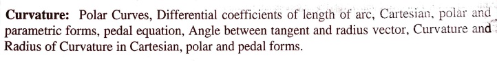 Solved Curvature Polar Curves Differential Coefficients Of Length Of