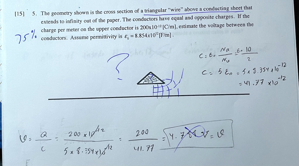 [15] 5. The geometry shown is the cross section of a triangular ...