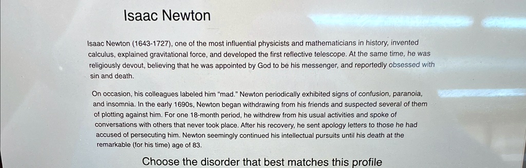 Isaac Newton Isaac Newton (1643-1727), one of the most influential ...