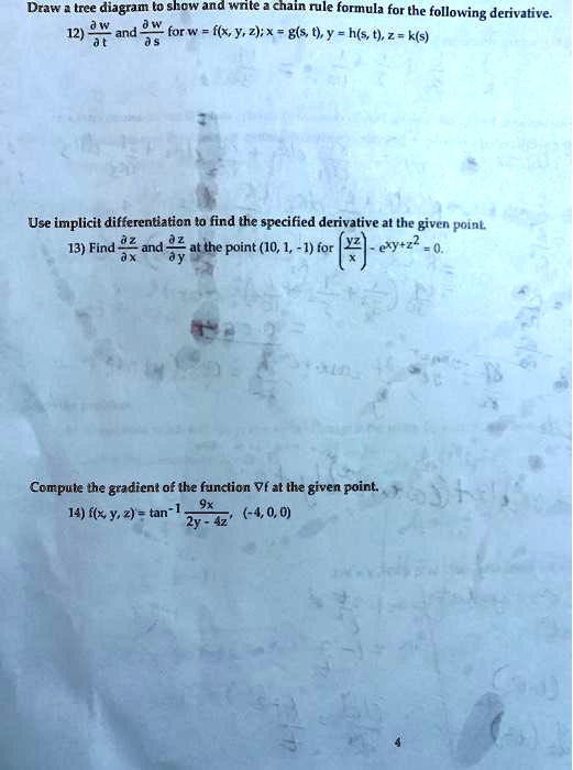 draw tree diagram to show ndi nte chain rule formula for the following ...