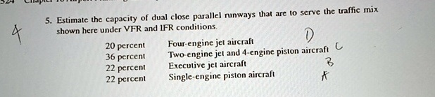 5. Estimate the capacity of dual close parallel runways that are to ...