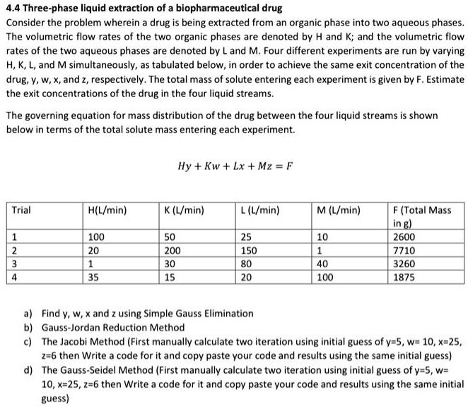 4.4 Three-phase liquid extraction of a biopharmaceutical drug Consider ...
