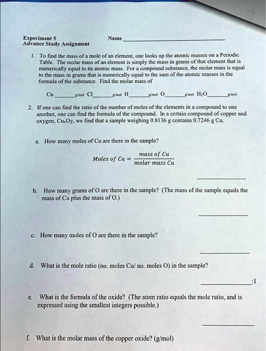 SOLVED: Texts: Experiment 5 Advanced Study Assignment Name 1. To find ...