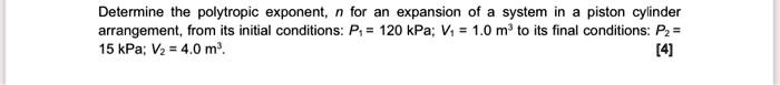 determine polytropic exponent for a expansion system in piston cylinder ...
