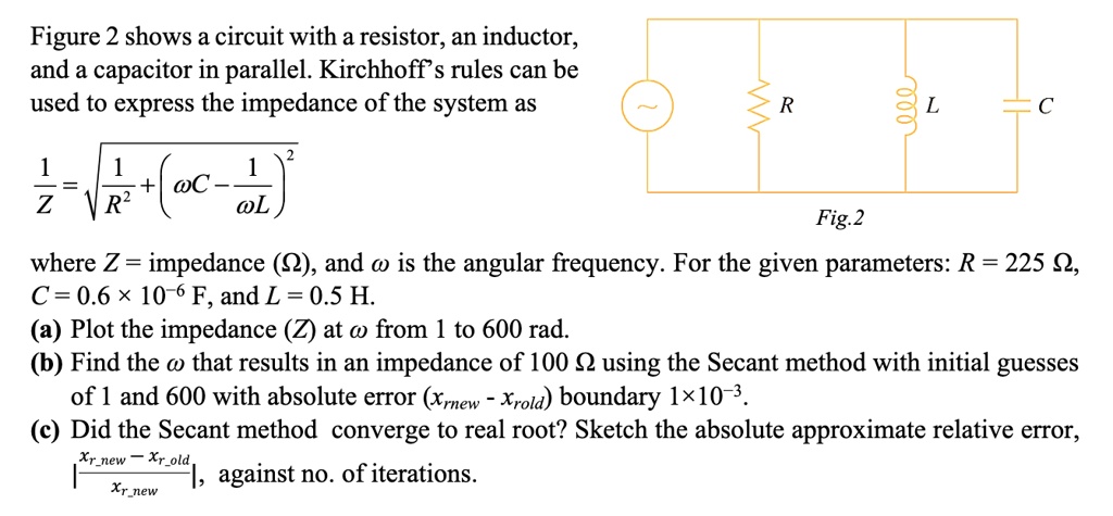 Figure 2 shows a circuit with a resistor, an inductor, and a capacitor ...