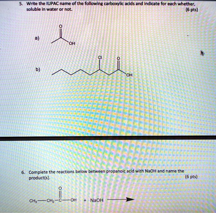 SOLVED: Write the IUPAC name of the following carboxylic acids and ...