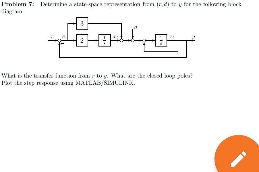Solved Problem 7 Determine A State Space Representation From R D To